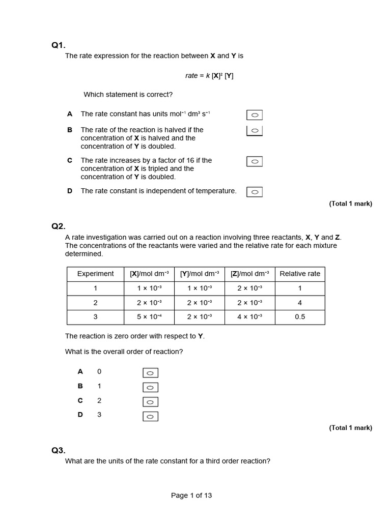 Rate Equations | PDF | Reaction Rate | Reaction Rate Constant