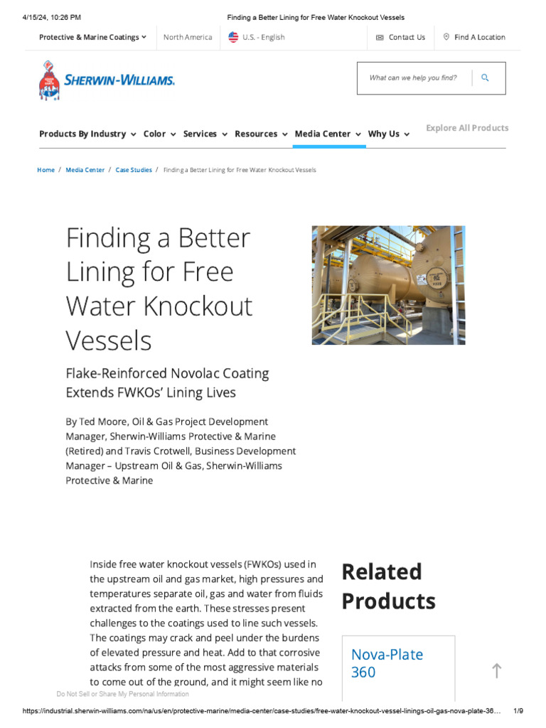 Free Water Knockout Vessels | PDF | Corrosion | Coating