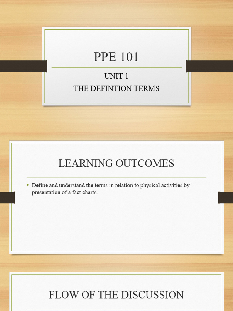Ppe 101 Unit 1 Pdf Physical Fitness Strength Training