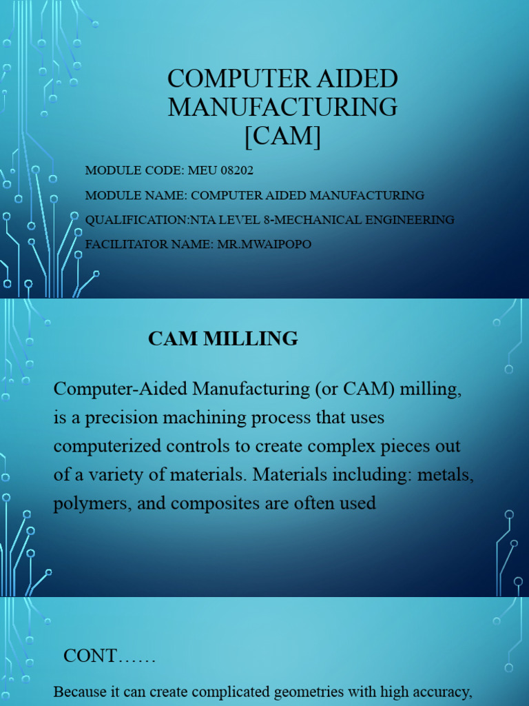 Cam Ppt 2 Download Free Pdf Computer Aided Design Automation