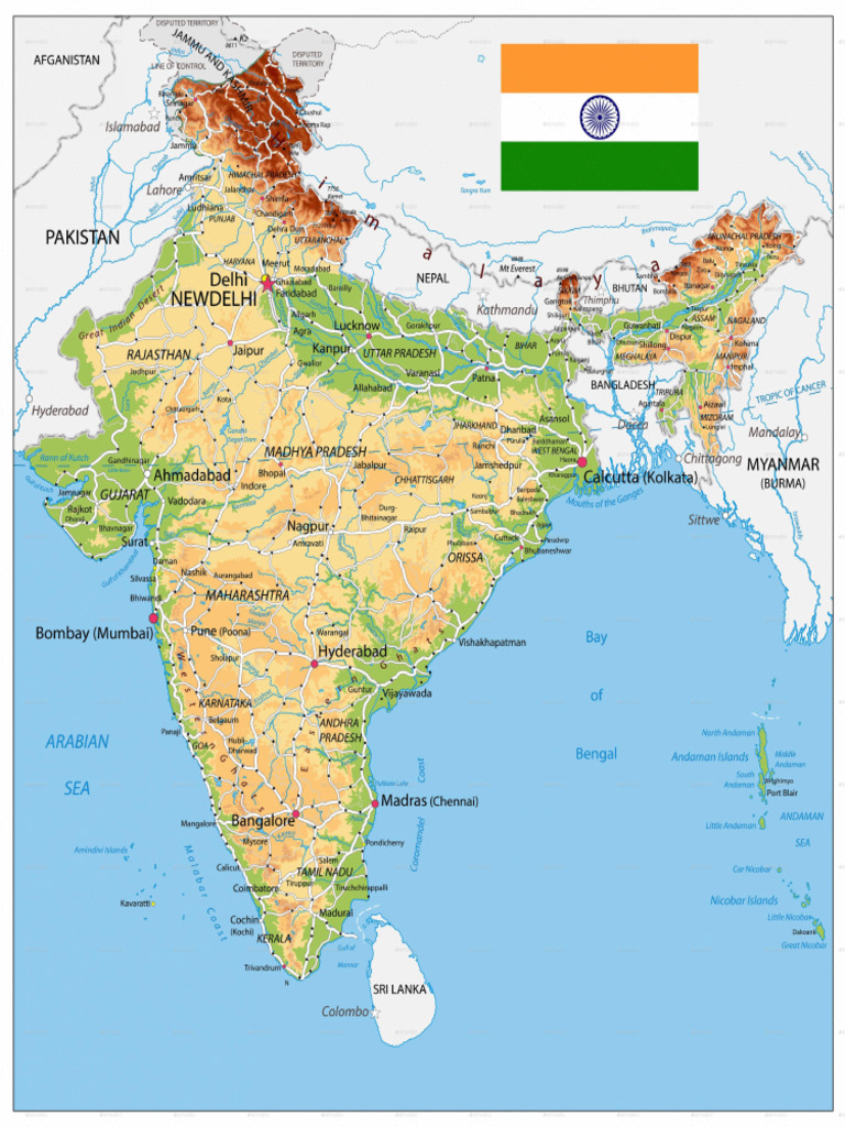 India Physical Map PDF | PDF