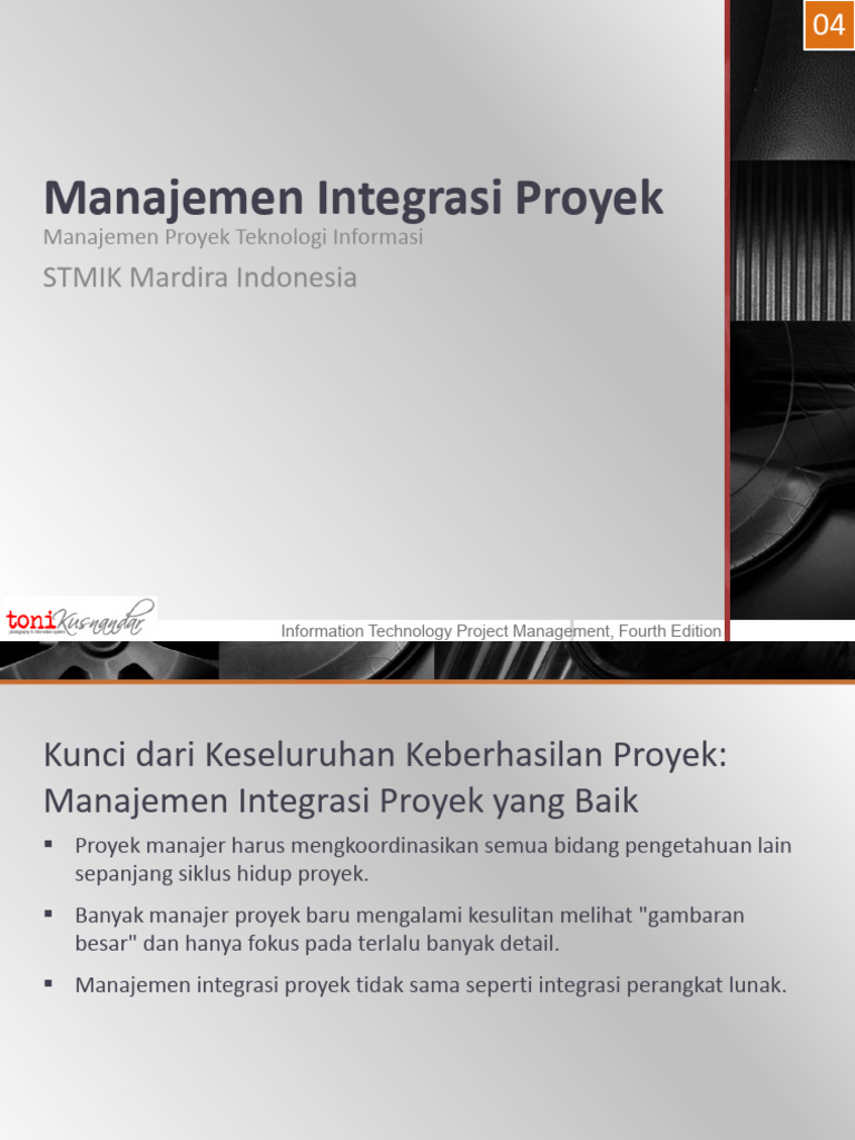 MP04 - Manajemen Integrasi Proyek | PDF | Bisnis | Seni