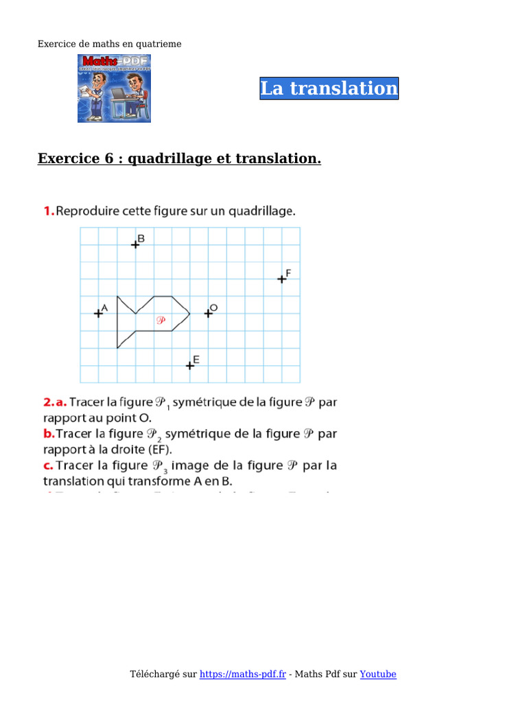 Exercices de Translation en 4ème | PDF