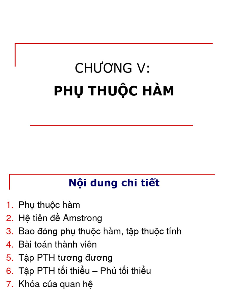 CSDL Chuong 5 Phu Thuoc Ham 5456 | PDF