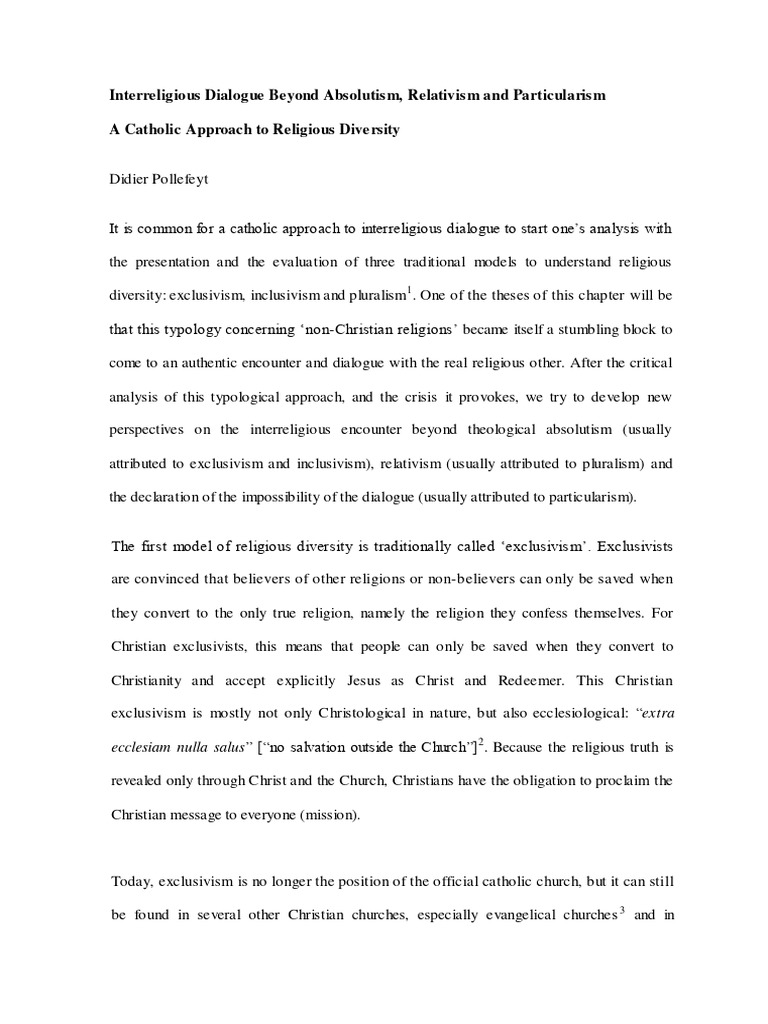 IT73 Interreligious Dialogue | PDF | Religious Pluralism | Interfaith ...