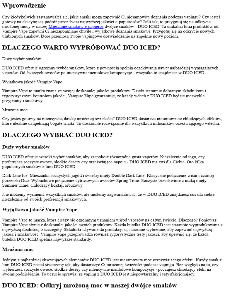 DUO ICED: Odkryj Mrożoną Moc W Naszej Dwójce Smaków 194602 | PDF
