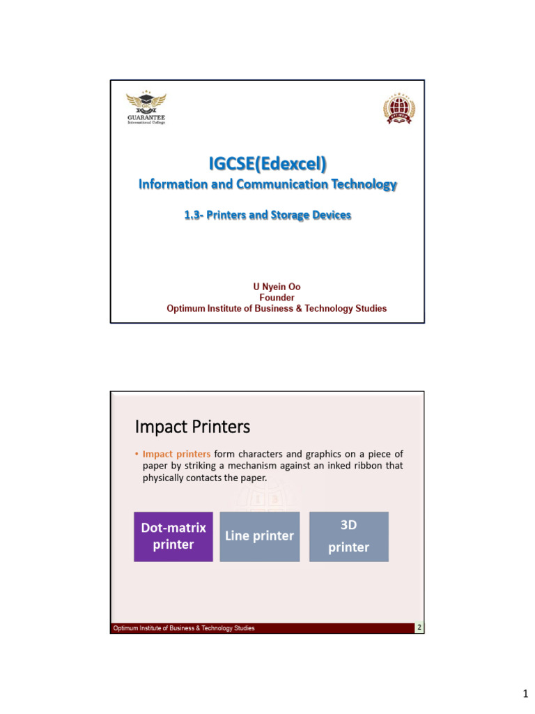 ICT 1.3 - Printers and Storage Devices - 1657805647 | PDF | Printer ...