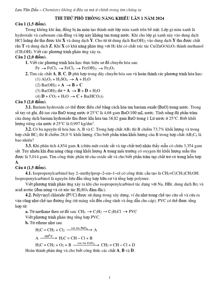 de Thi Thu PTNK Lan 1 Nam 2024 | PDF