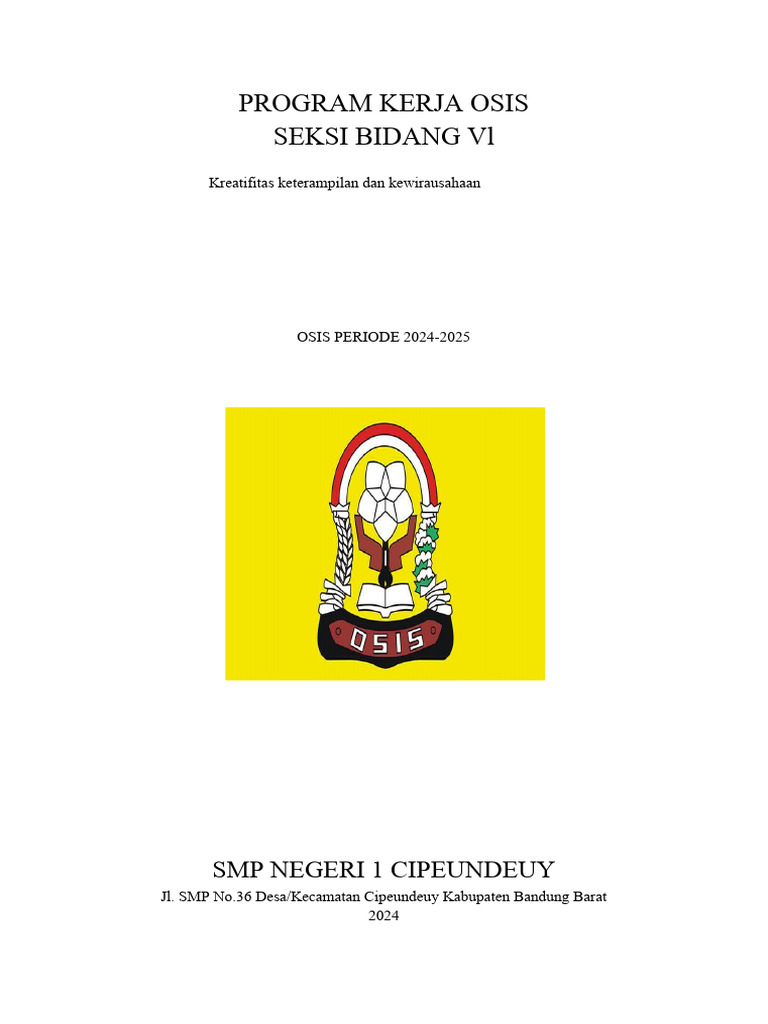 Program Kerja Sekbid 6 | PDF