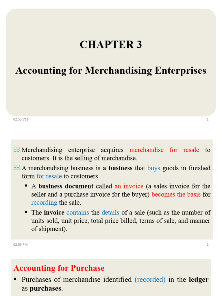 Merchandising Accounting Basics | PDF | Debits And Credits | Deferral