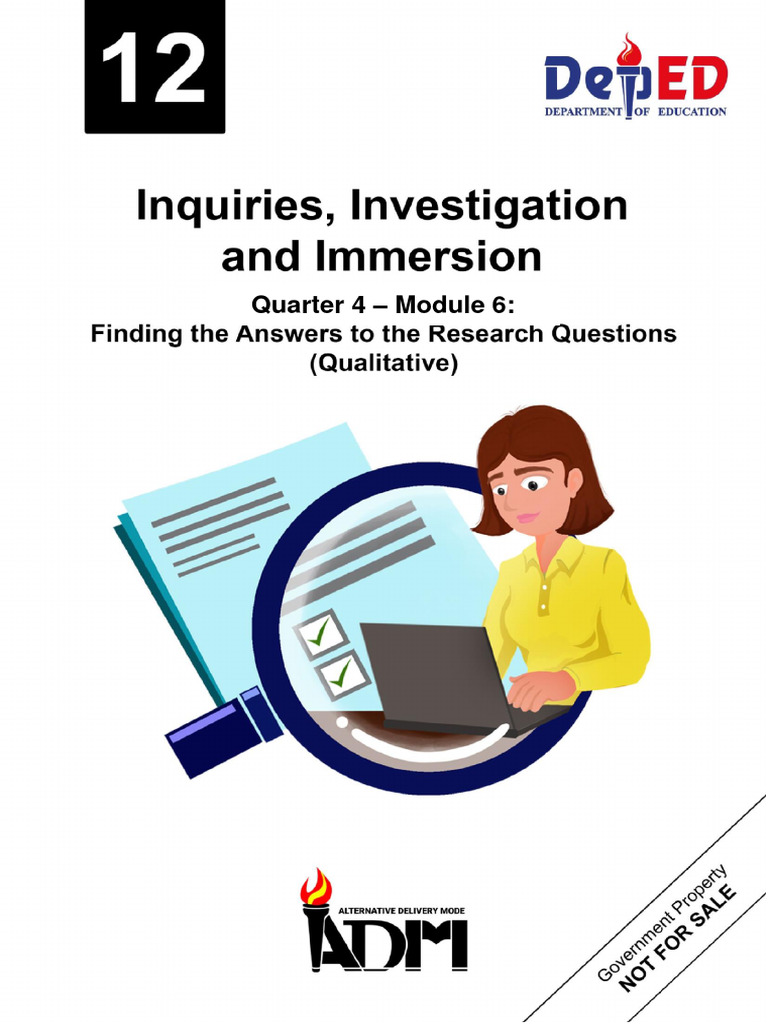 3is Q4 Week 1 Module 6 | PDF | Qualitative Research | Data