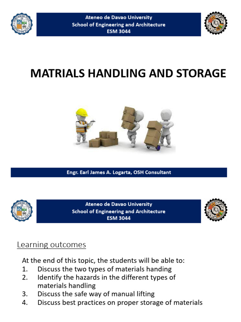 L5 - Materials Handling and Storage | PDF | Safety | Occupational ...