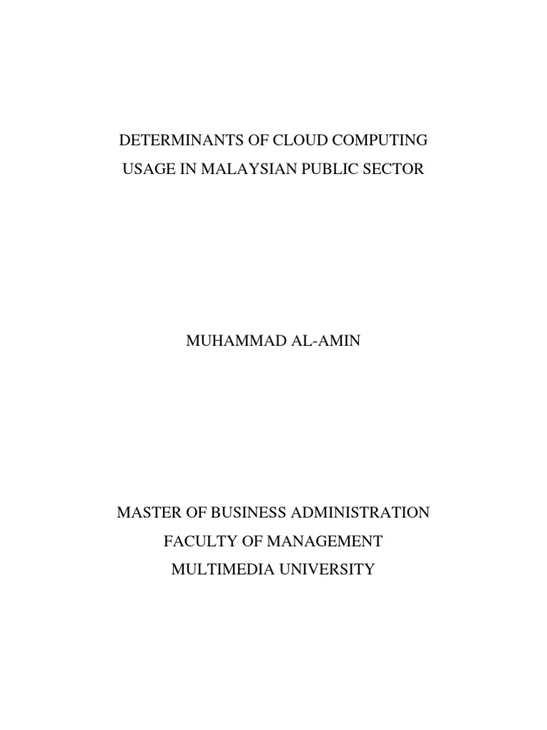 MBA Thesis - Muhammad Al Amin (Final Version) | PDF | Cloud Computing ...