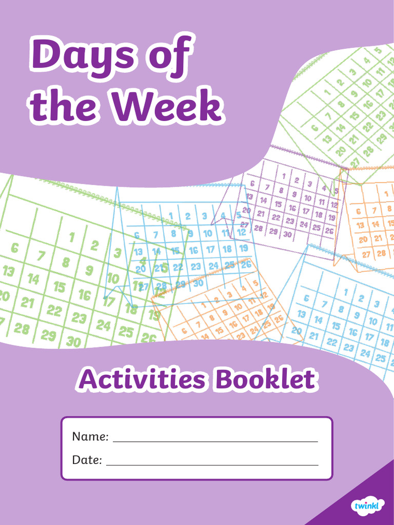 Days of The Week Activities Booklet - TWINKL | PDF | Workweek And Weekend