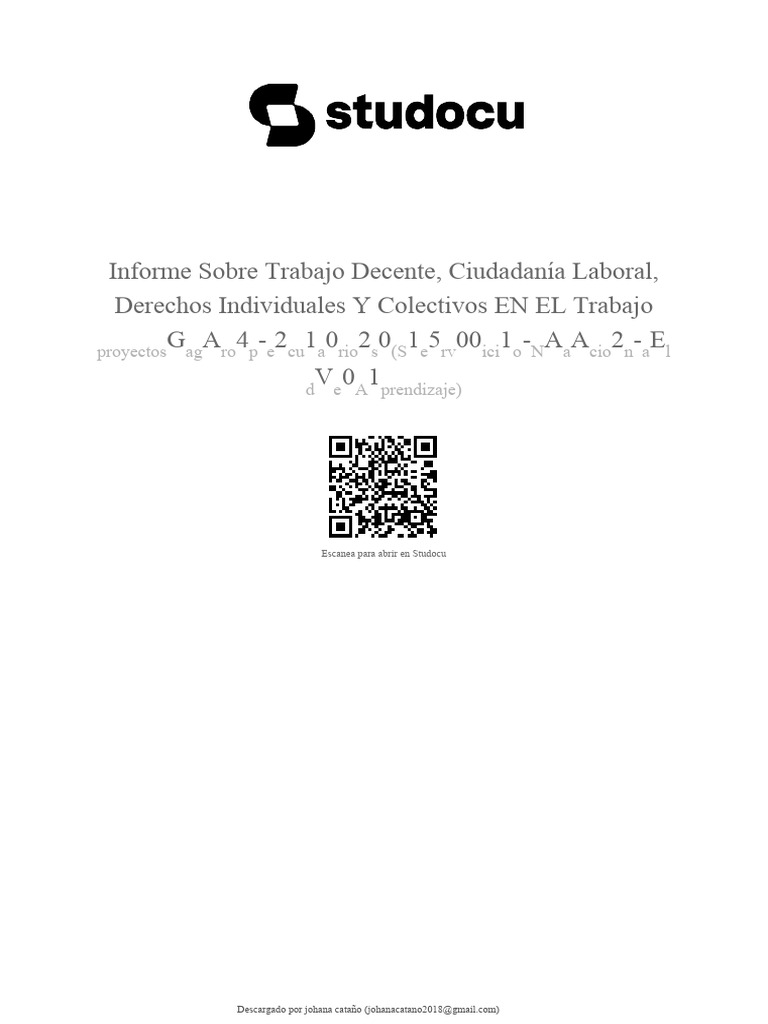 INFORME Sobre El Trabajo Bdecente (Diana | PDF | Labor | Personal