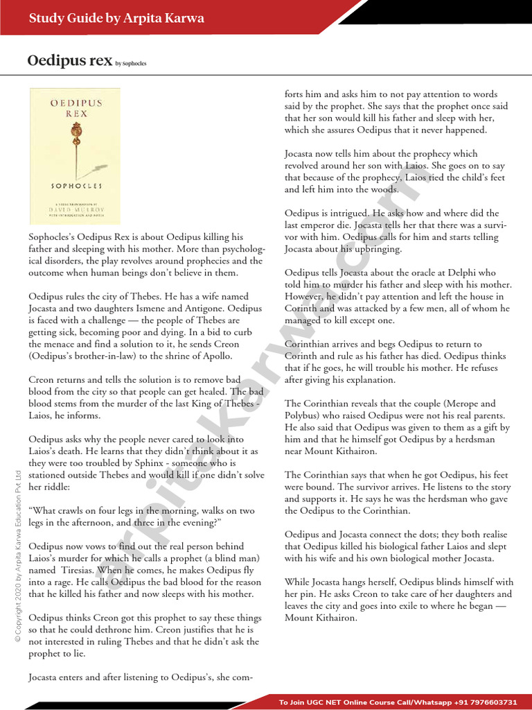 051 - Oedipus Rex Lyst7087 Lyst9040 | PDF | Theban Mythology | Ancient ...