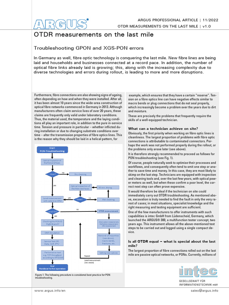 023 - OTDR Measurements On The Last Mile - U - V - 11 - 2022 | PDF | Optical Fiber ...