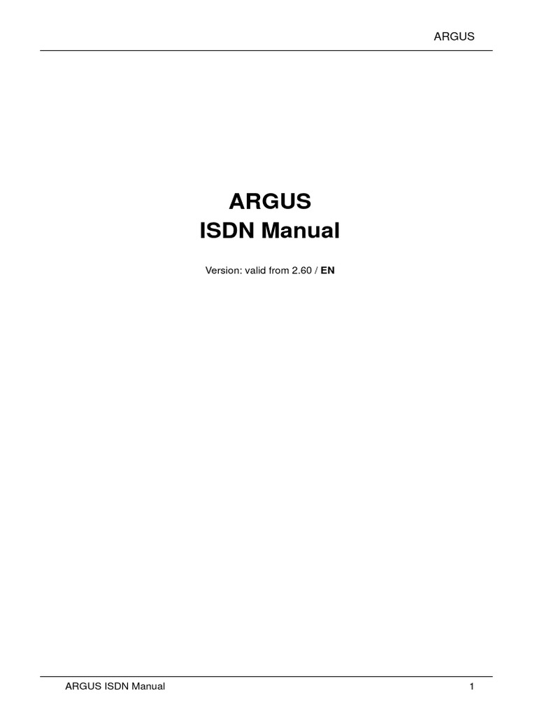 024 - ARGUS ISDN Manual - U - V - 2 - 60 (Copia) | PDF | Computing ...