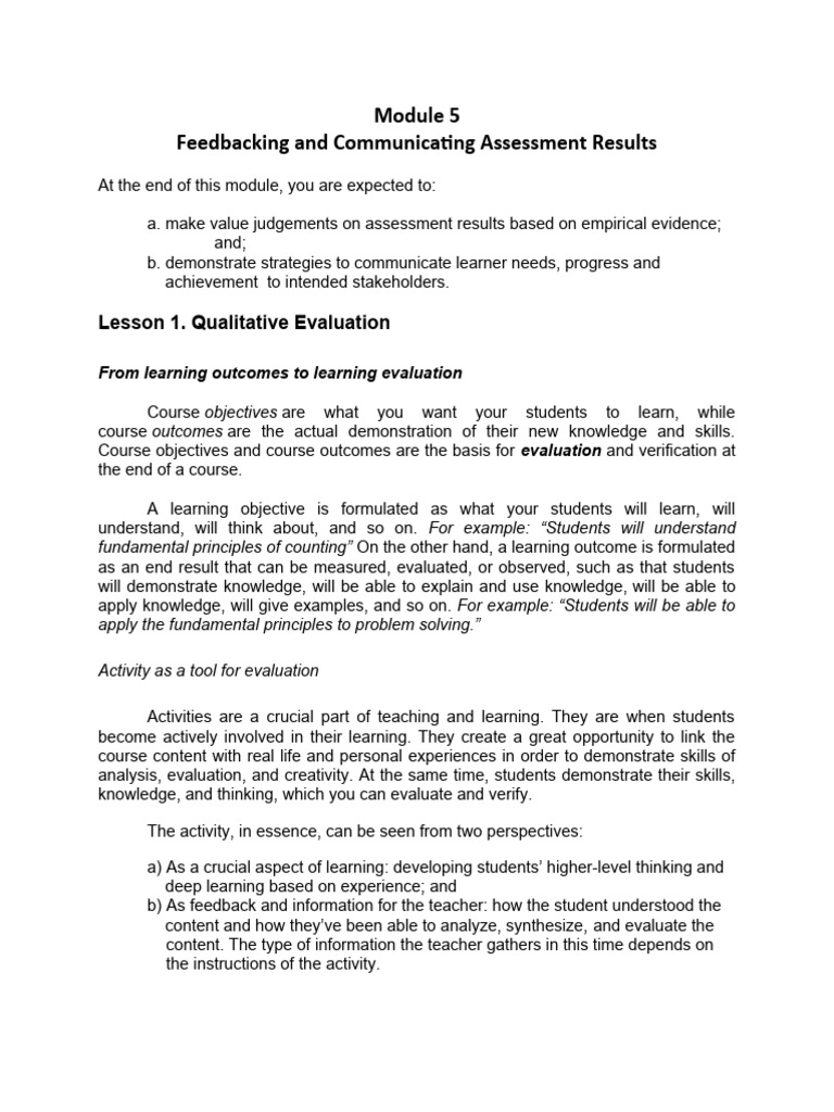 Chapter 5 Feedbacking Communicating Assessment Results | PDF | Cognition | Psychological Concepts