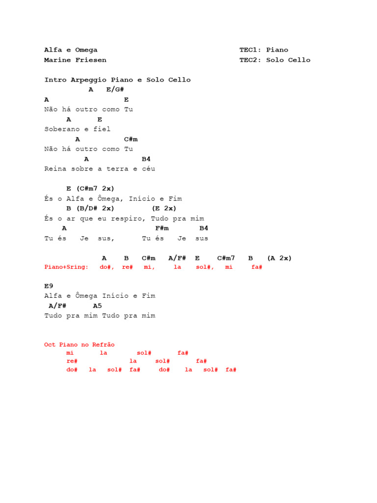 Alfa e Ômega - Cifra e Letra | PDF | Arte | Poesia