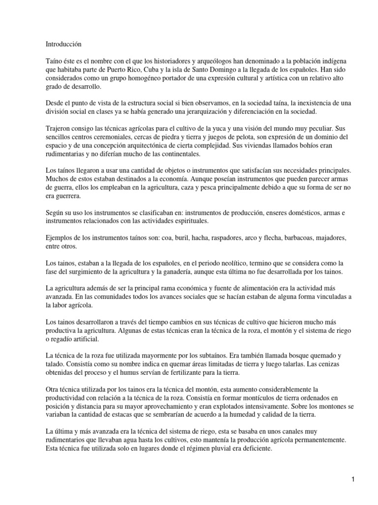 Tainos | PDF | Agricultura