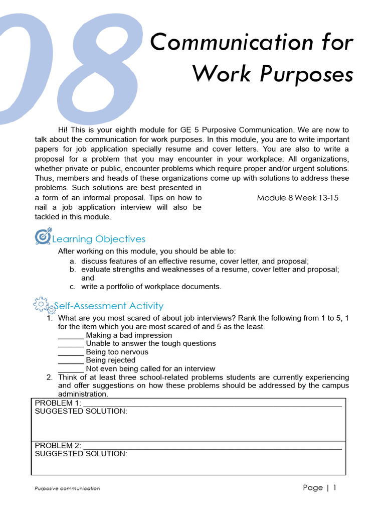 GE5 Module 8 Week 13 15 1 | PDF | Résumé | Memorandum
