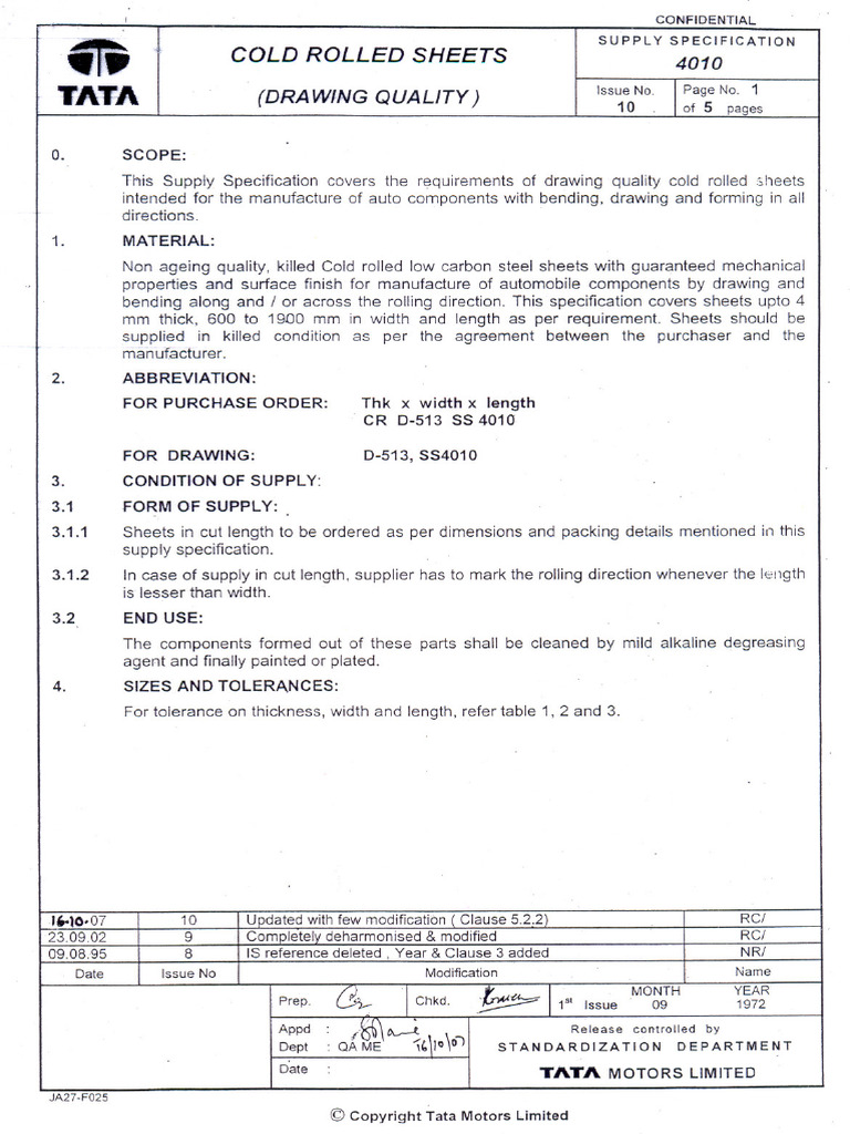 TS4010 (D-513 Sheets) | PDF | Rolling (Metalworking) | Strength Of Materials