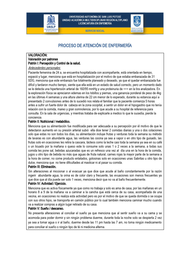 Formato de Pae | PDF | Edema | Medicina CLINICA