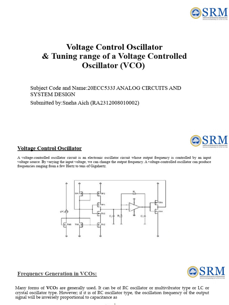 Voltage Controlled Oscillator Guide | PDF | Oscillation | Electromagnetism