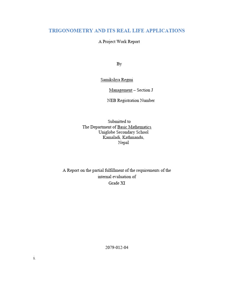 Trigonometry and Its Real Life Applications | Download Free PDF ... Trigonometry and Its Real Life Applications | Download Free PDF ...