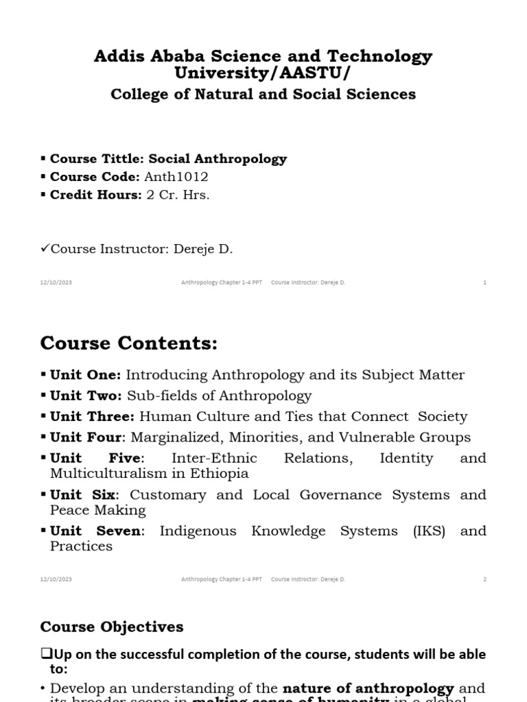 Anthropology PPT (2023) A | PDF | Anthropology | Evolution