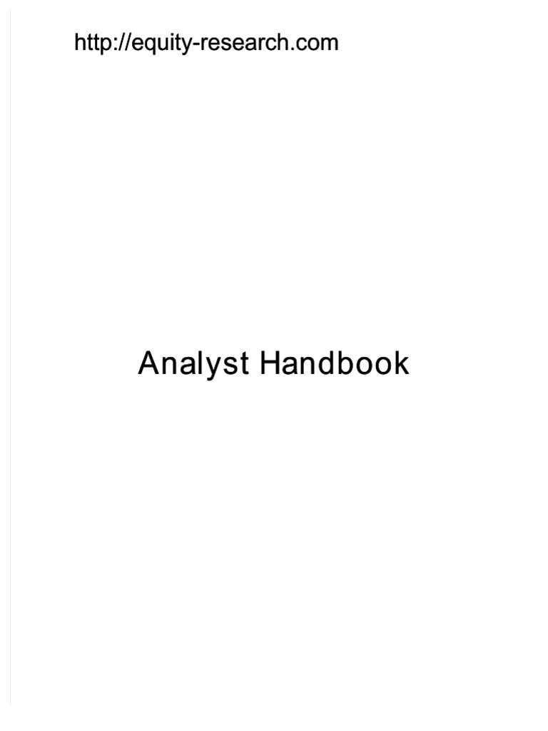 PDF Equity Research Handbook Compress | PDF | Valuation (Finance ... PDF Equity Research Handbook Compress | PDF | Valuation (Finance ...