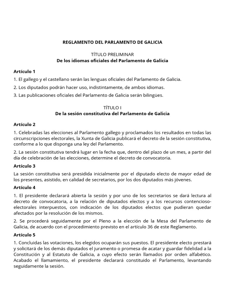 Reglamento Parlamento | PDF | Legislador | Parlamento Europeo