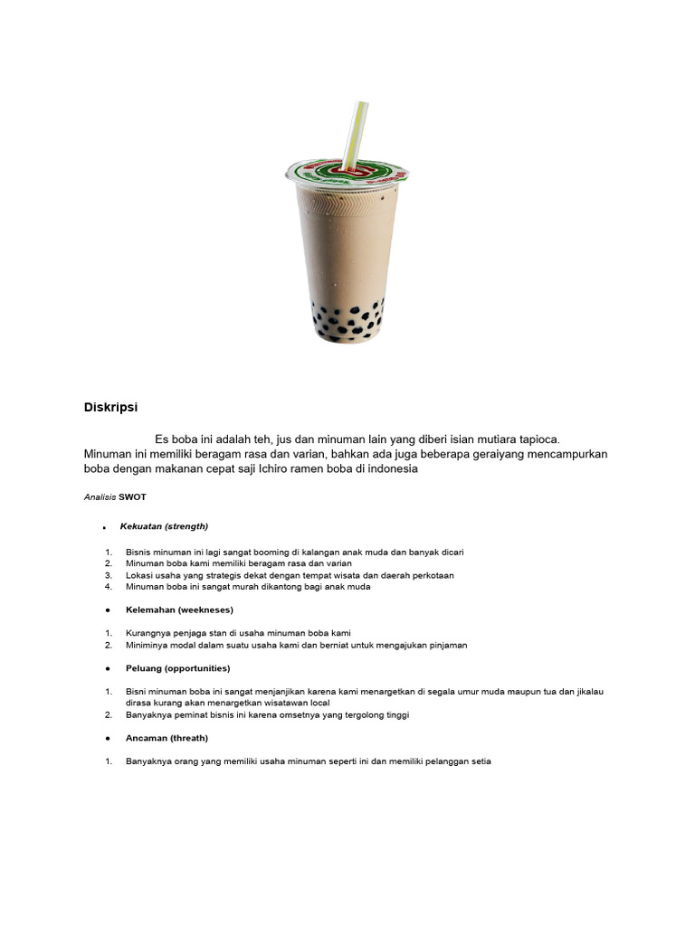 Minuman Boba Buming Di Kalangan Anak Muda | PDF