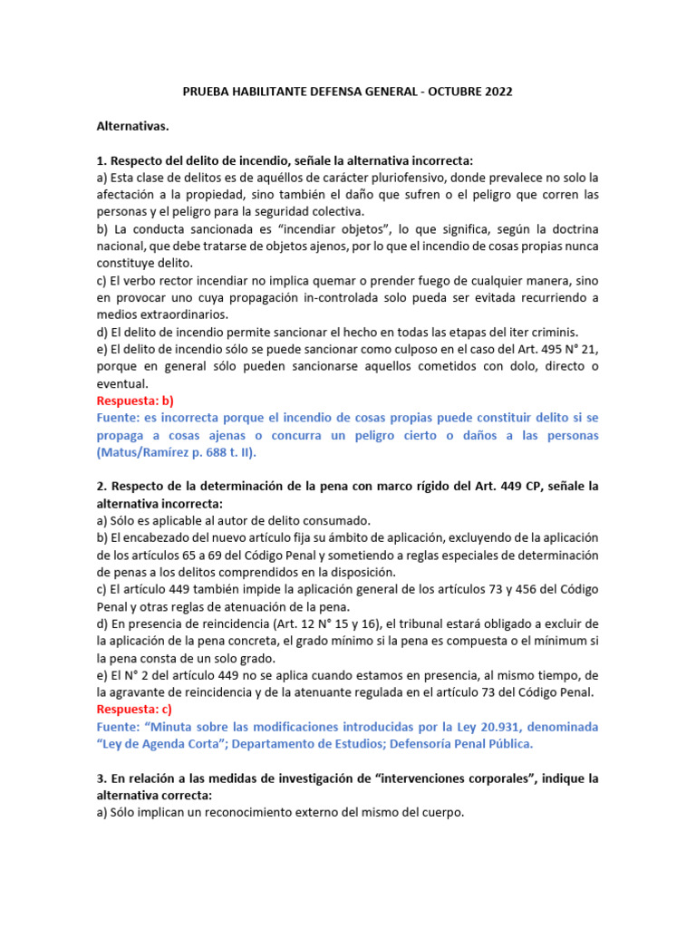Prueba General Octubre de 2022 | PDF | Mandato | Derecho penal