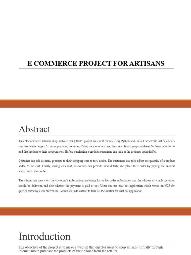E-Commerce Website for Artisans Using Flask | PDF | Online Shopping | E ...