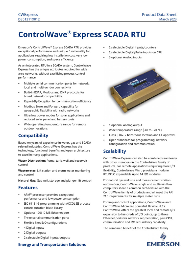 Controlwave Express Scada Rtu en 132224 | PDF | Programmable Logic Controller | Scada