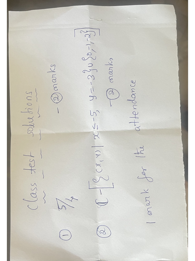 Class Test Soon | PDF