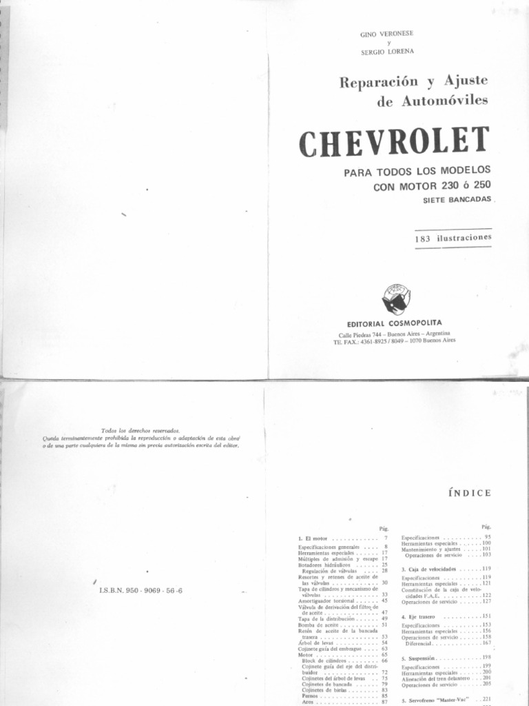 Manual Motor Chevrolet 230 1 | PDF