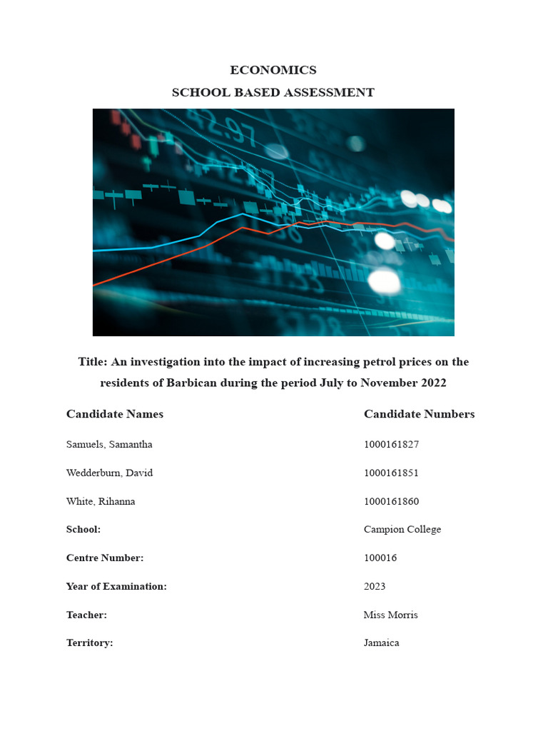 Economics SBA | PDF | Demand | Gasoline And Diesel Usage And Pricing