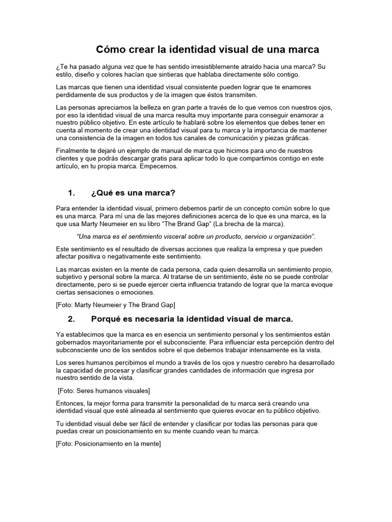 Cómo Crear La Identidad Visual de Una Marca 20211220 | PDF | Color | Marca