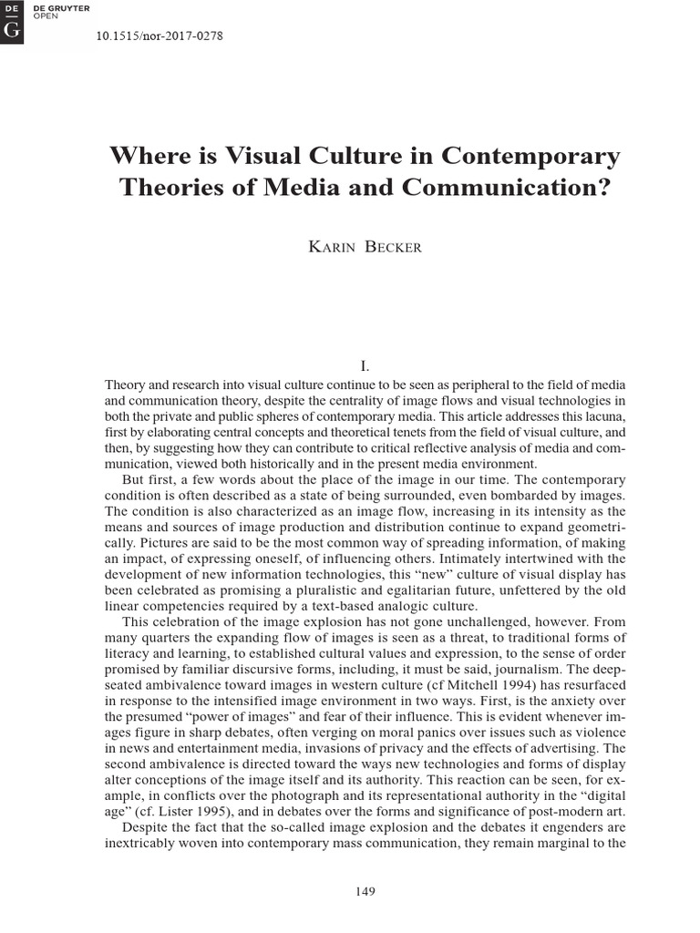 Visual Culture in Media Theory Analysis | PDF | Knowledge | Public Sphere