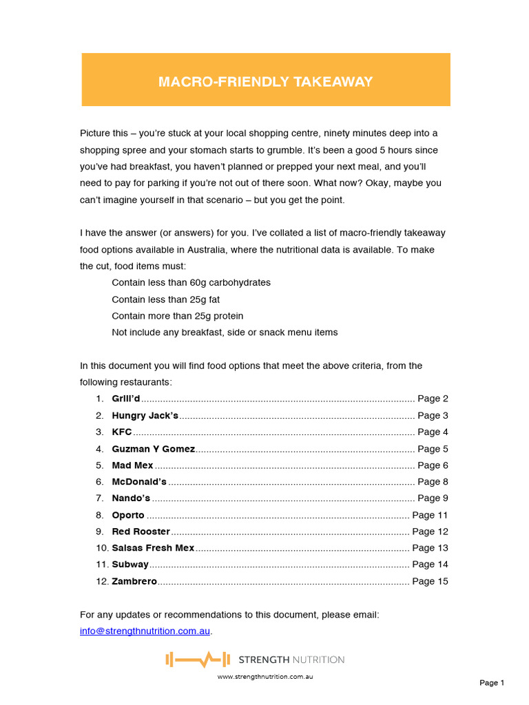 Macro Friendly Takeaway | PDF | Hamburgers | Burrito