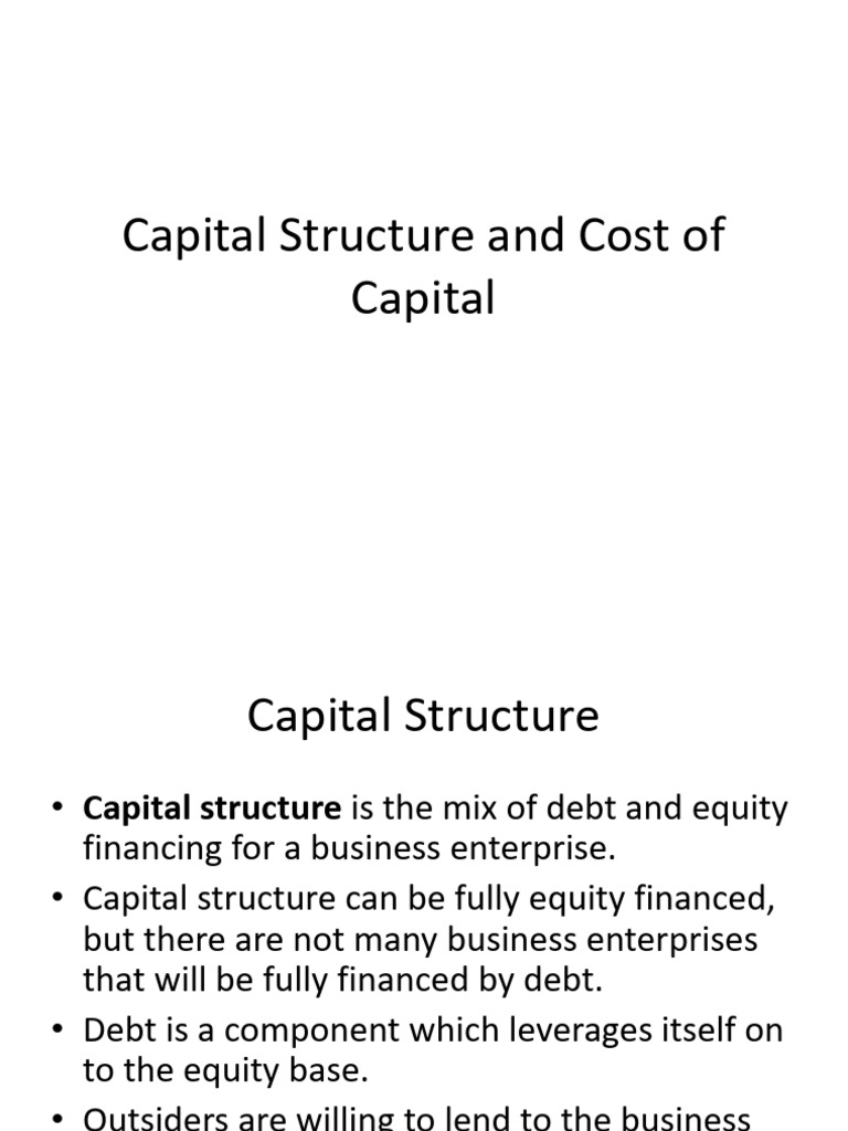 Capital Structure and Cost of Capital | PDF | Cost Of Capital | Capital Structure