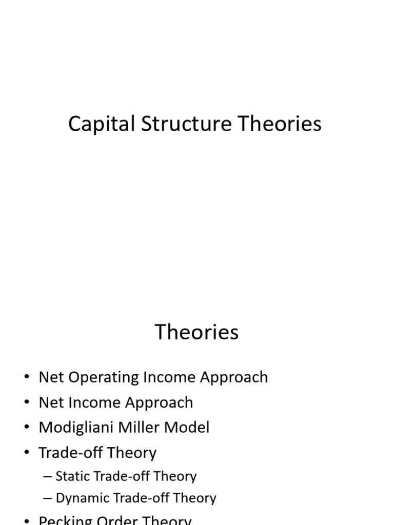 Capital Structure Theories | PDF | Capital Structure | Cost Of Capital