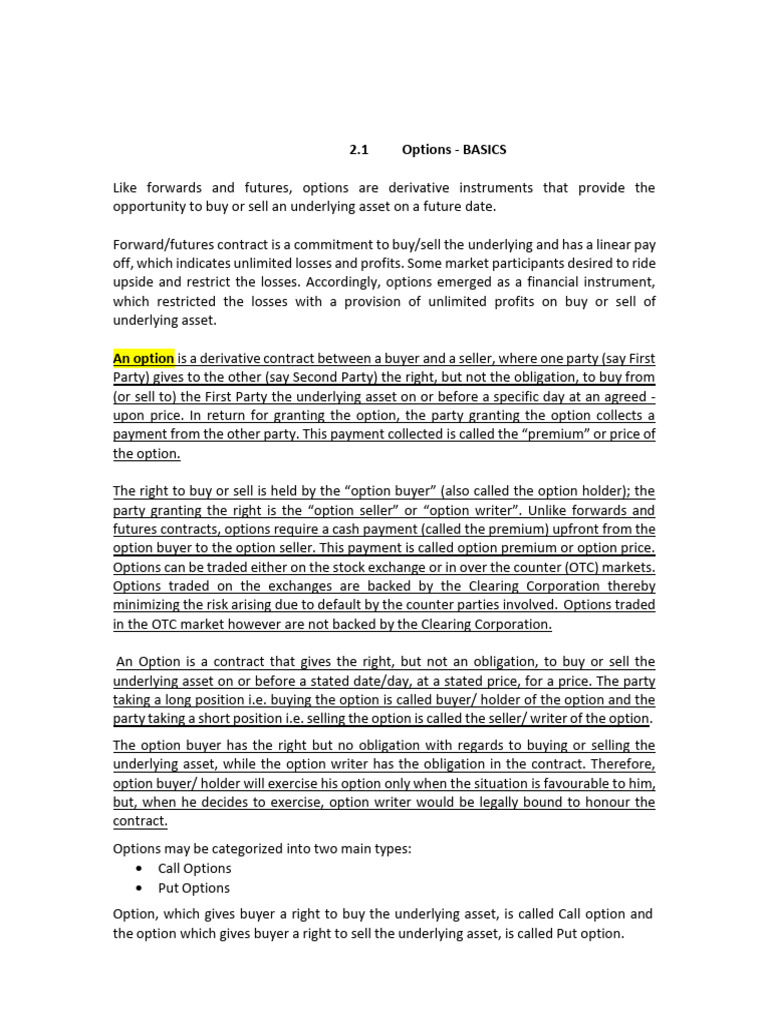 Options Trading Basics and Strategies | PDF | Option (Finance) | Put Option