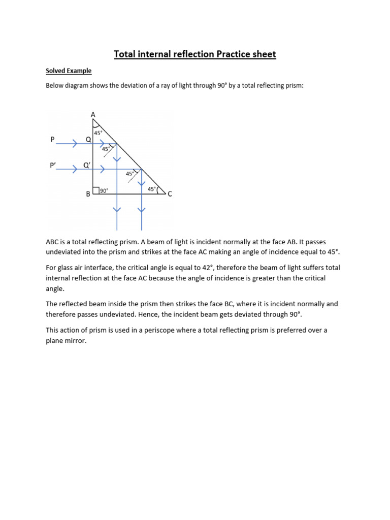 Physics Optics Practice Sheet | PDF | Teaching Methods & Materials ...