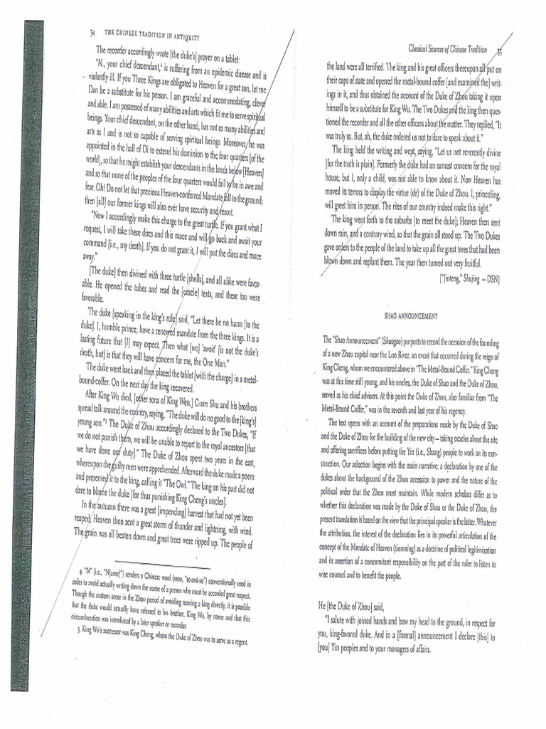 "Shao Announcement" The Book of Documents" | PDF