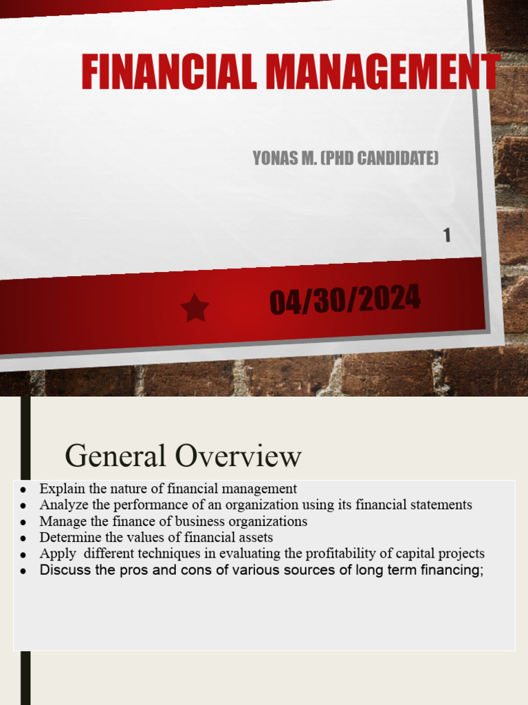 Chapter 1 Introduction To Financial Management | Download Free PDF | Profit (Economics) | Wealth