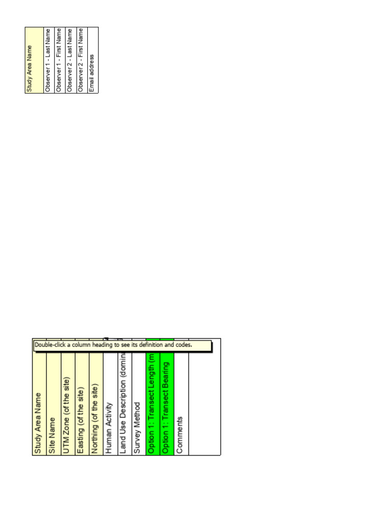 Road Transect Monitoring Template Final Pg2 | PDF | Species | Genus